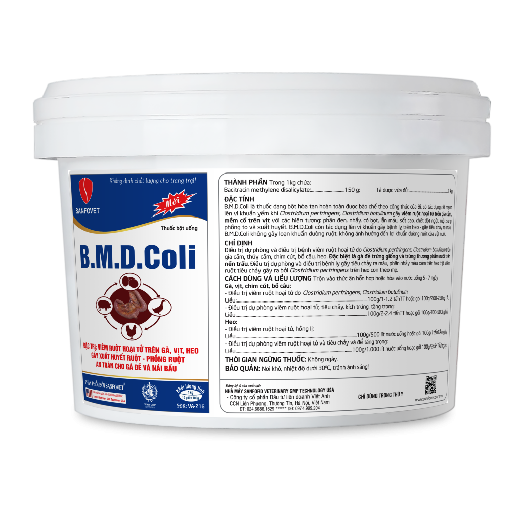 THUỐC THÚ Y B.M.D.COLI - THUỐC THÚ Y TRANG TRẠI - TECHNOLOGY USA