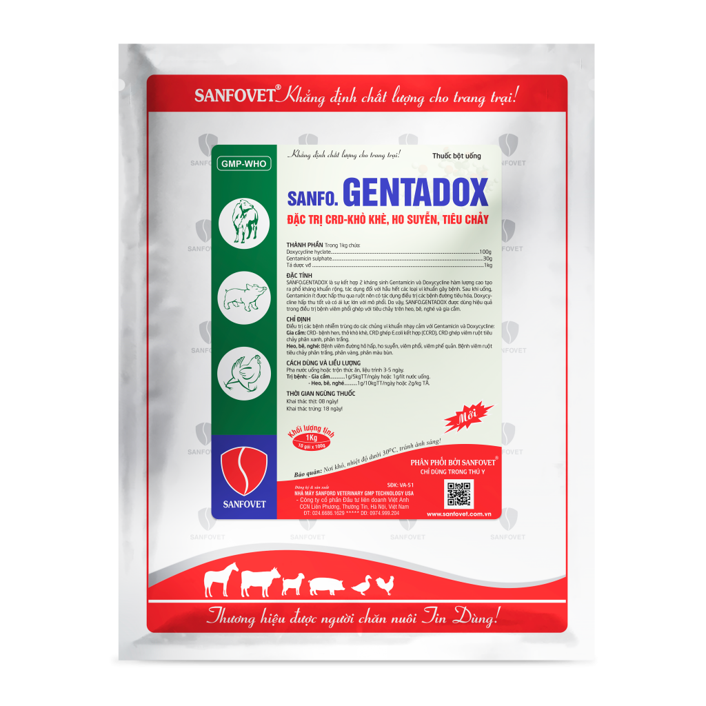THUỐC THÚ Y SANFO.GENTADOX - THUỐC THÚ Y TRANG TRẠI - TECHNOLOGY USA