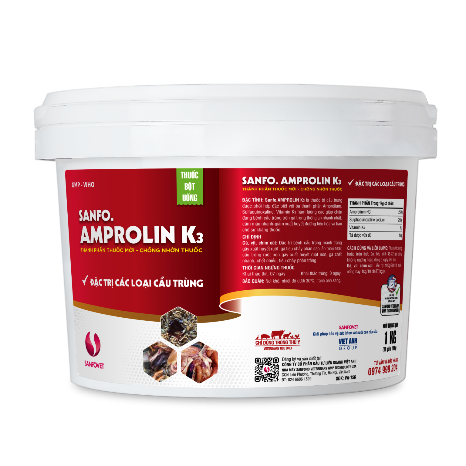 THUỐC THÚ Y SANFO.AMPROLIN K3 - THUỐC THÚ Y TRANG TRẠI - TECHNOLOGY USA