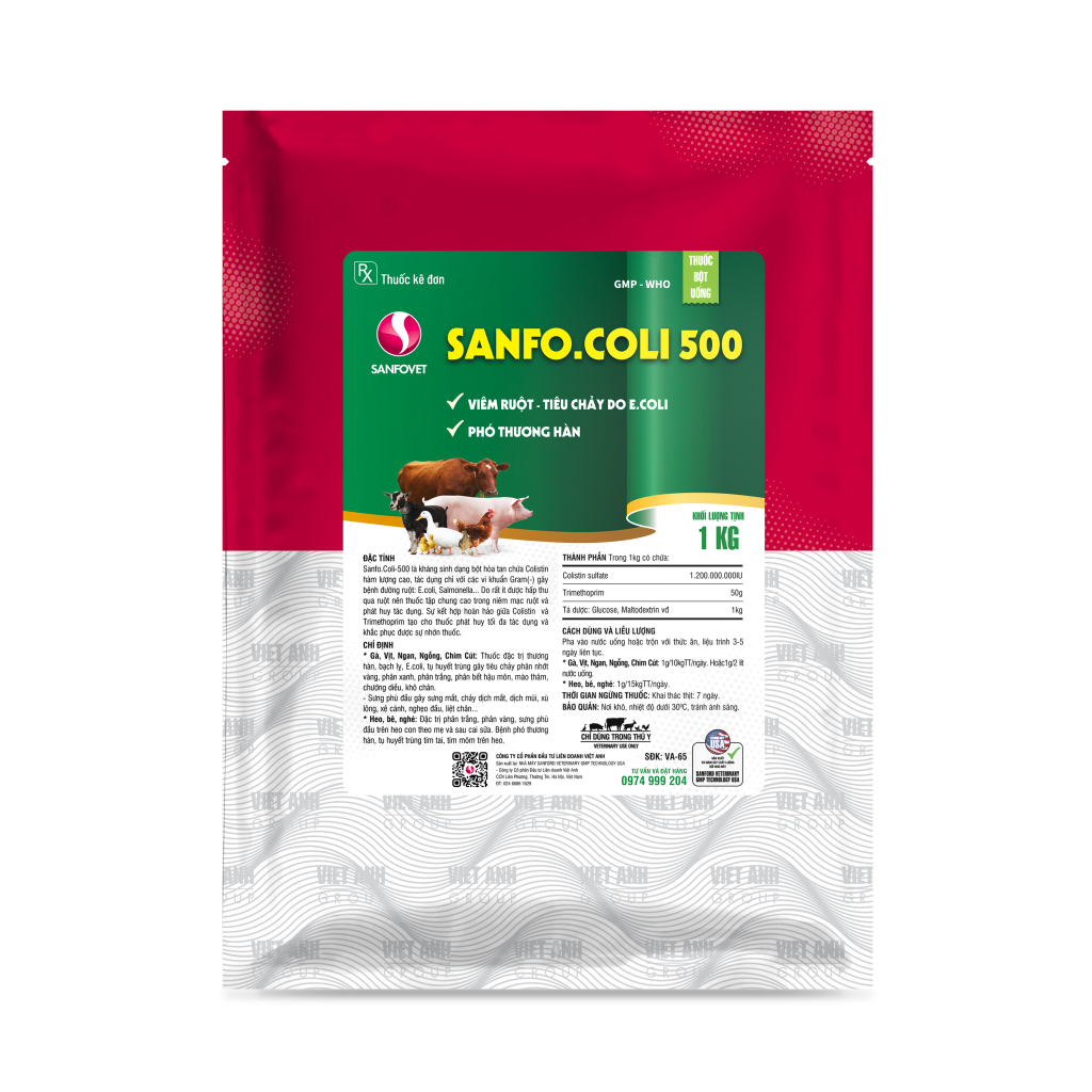 THUỐC THÚ Y SANFO.COLI-500 - THUỐC THÚ Y TRANG TRẠI - TECHNOLOGY USA