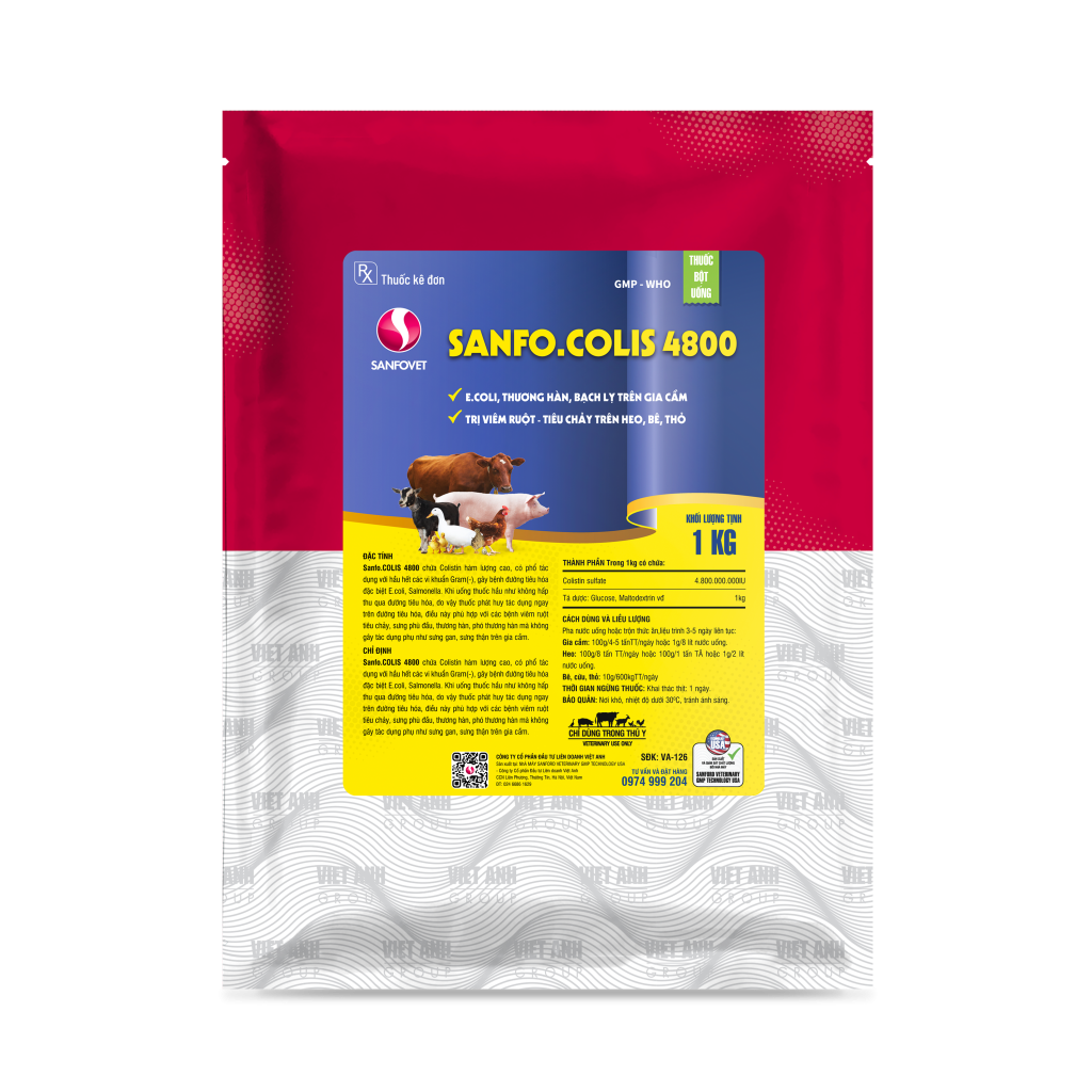THUỐC THÚ Y SANFO.COLIS 4800 - THUỐC THÚ Y TRANG TRẠI - TECHNOLOGY USA
